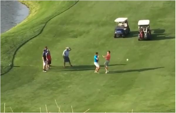 VIDEO: Golfers slug it out on course fairway - then shake hands and ...