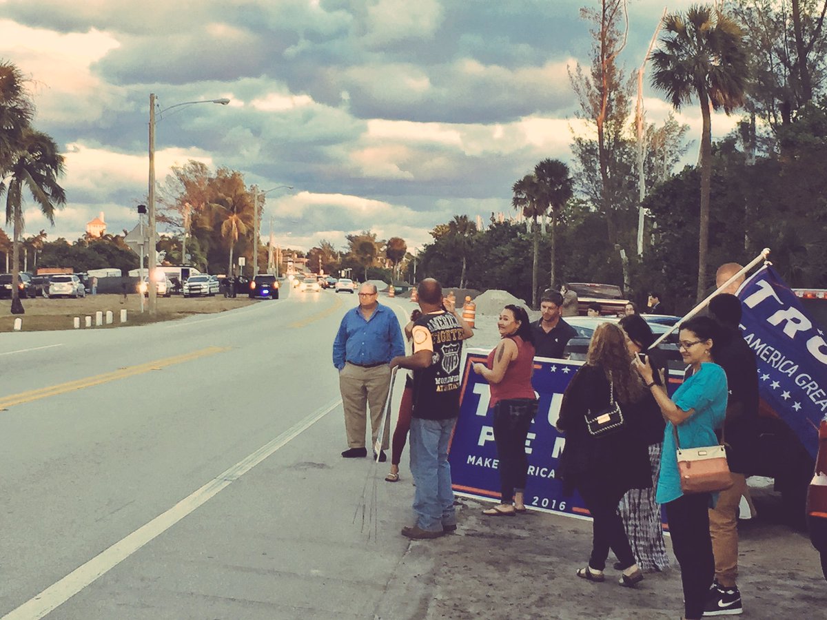 PHOTOS: Supporters line streets to welcome Trump back to Florida ...