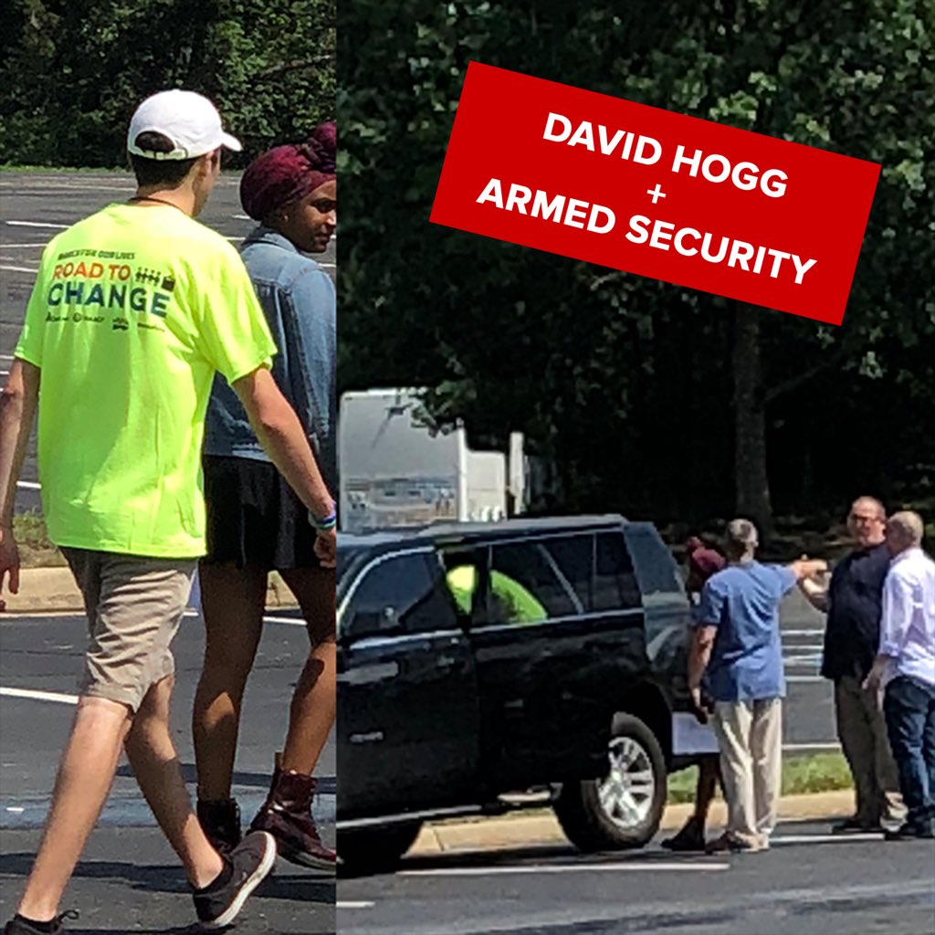 David Hogg protests outside NRA HQ - protected by armed guards ...