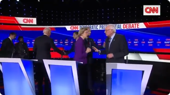 VIDEO: Warren refuses to shake Bernie's hand at end of debate ...